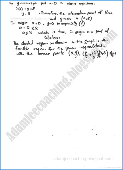 Adamjee Coaching Linear Programming Exercise 92 Mathematics 11th