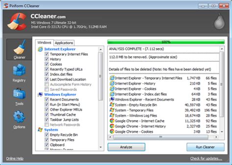 review of piriform s ccleaner cleaner and optimization software for