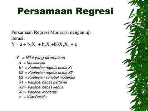 PPT ANALISIS REGRESI DENGAN VARIABEL MODERATING PowerPoint Presentation ID