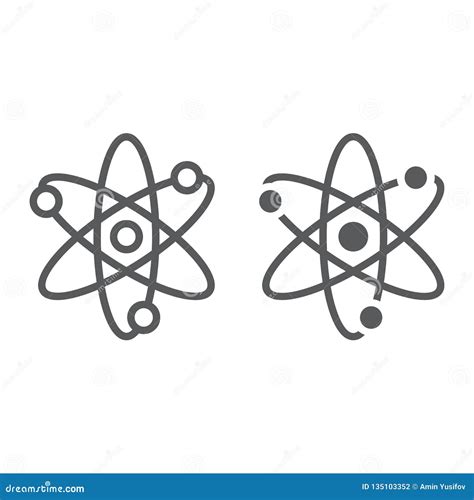 Atom Line And Glyph Icon School And Education Physics Sign Vector