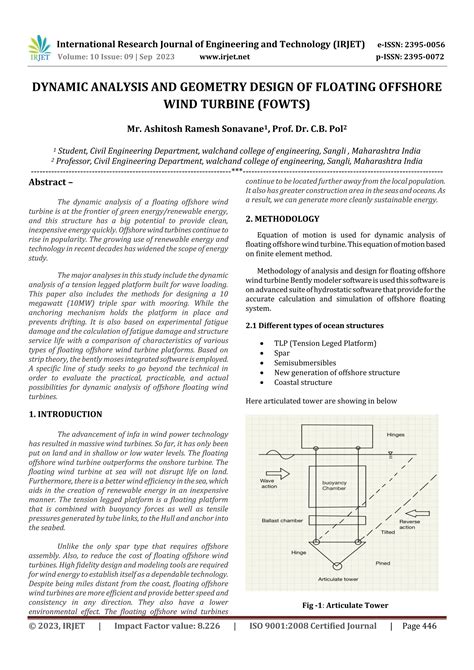 Dynamic Analysis And Geometry Design Of Floating Offshore Wind Turbine