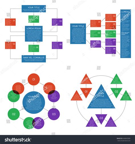 Structured Flowing Charts Flowchart Diagrams Set Stock Illustration
