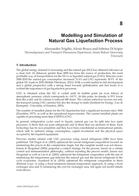 Pdf Modelling And Simulation Of Natural Gas Liquefaction Process Dokumentips