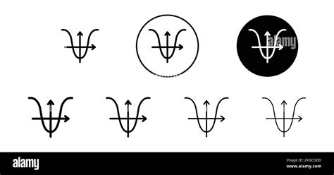 Tangent Icon Vector Logo Set Collection For Web App Ui Stock Vector