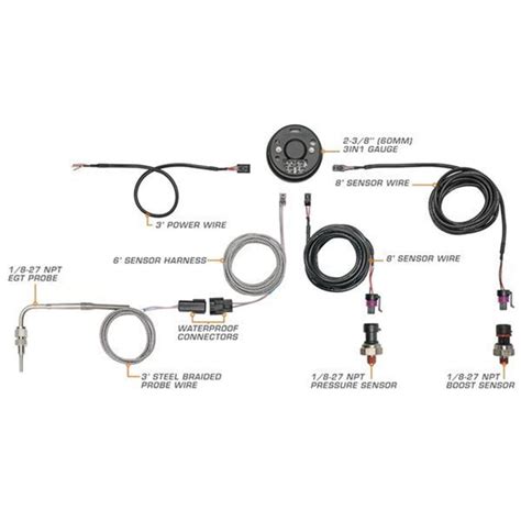 Glowshift Gauges 3in1 White Dial Boost With Digital Exhaust Gas Temperature And Pressure Gauge