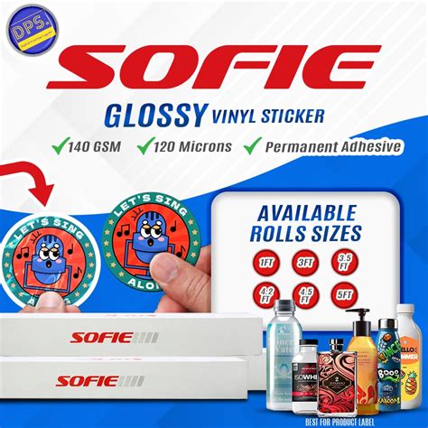 Dps Sofie Vinyl Sticker Roll Label Sticker Glossy Matte 164ft X 4 2ft