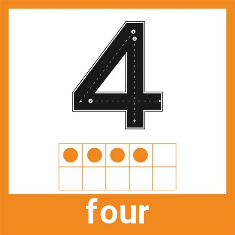 4 Four Number Counting Craze Stylish Flashcards For Classroom And Homebabe Trendy Boho