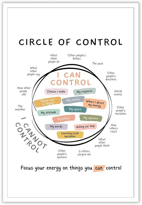 Osdfem Circle Of Control Wall Art Mental Health Poster