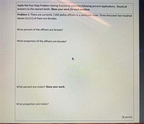 Solved Apply The Four Step Problem Solving Process To Solve