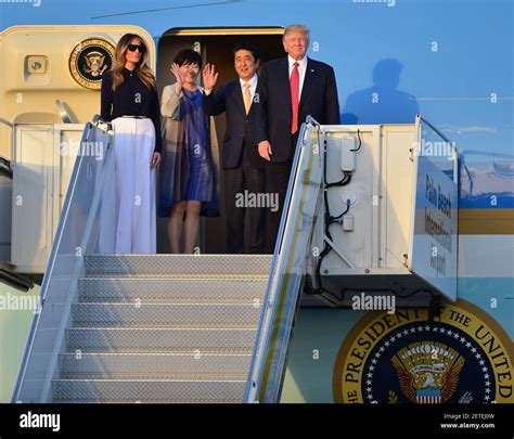 President Donald Trump And His Wife Melania Trump Arrive On Air Force