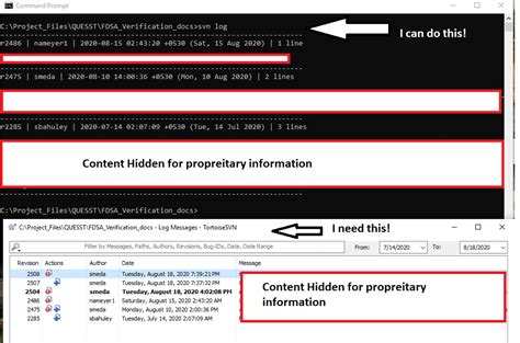 Python Open Tortoisesvn Svn Log Popup Window For A Repository Stack