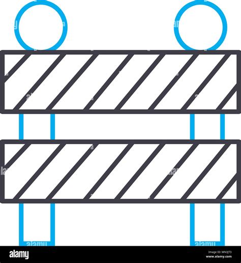Construction Fence Vector Thin Line Stroke Icon Construction Fence Outline Illustration Linear