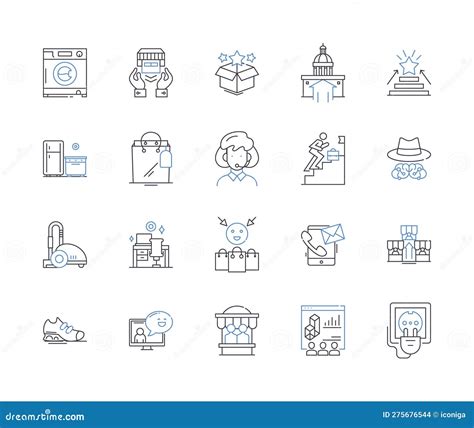 Secure Nerk Line Icons Collection Encryption Firewall Protection Cybersecurity