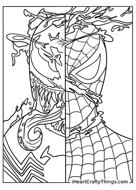Spider Man Vs Venom Colouring Pages