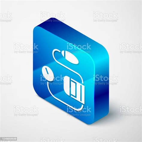 회색 배경에 격리 된 등색 혈압 아이콘 파란색 정사각형 버튼 벡터 일러스트레이션 3차원 형태에 대한 스톡 벡터 아트 및 기타 이미지 3차원 형태 건강 검진 건강 진단