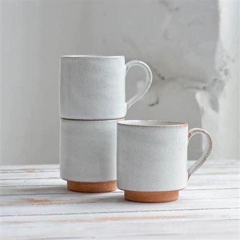 Stackable Stoneware Coffee Mugs Etsy