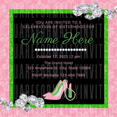 Aka Birthday Party Invitation Sorority Birthday Invitation Editable Invitation Template