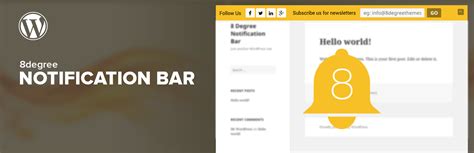Best Wordpress Notification Bar Plugin 8degree Notification Bar