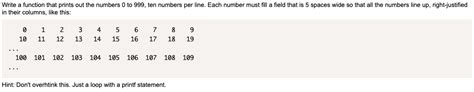Solved Hint Dont Overhtink This Just A Loop With A Printf