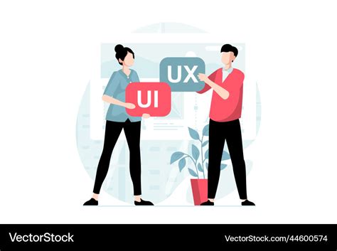 Ui And Ux Design Concept With People Scene In Flat