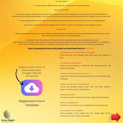 Registration Form Template Google Sheets Signup Form Membership Event Registration Editable