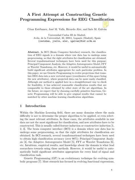 Pdf A First Attempt At Constructing Genetic Programming Expressions