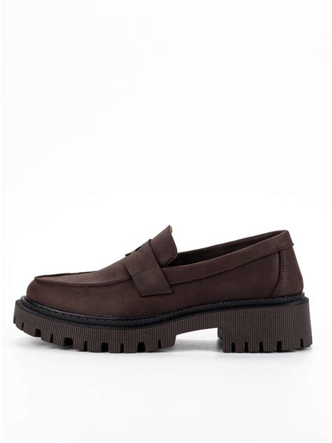 Купити Лофери жіночі коричневі шкіра