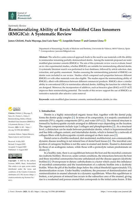 Pdf Remineralizing Ability Of Resin Modified Glass Ionomers Rmgics