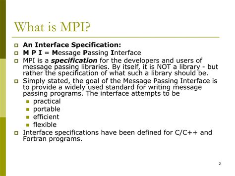 ppt message passing interface mpi powerpoint presentation free