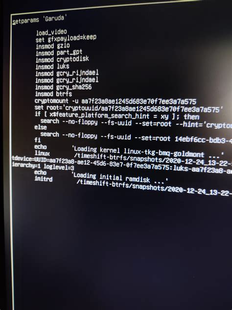 Timeshift Btrfs Not Found Unable To Boot Issues Assistance Garuda Linux Forum