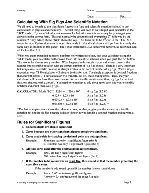 Fillable Online Mrpatterson Calculating With Sig Figs And Scientific Notationdoc Fax Email Print
