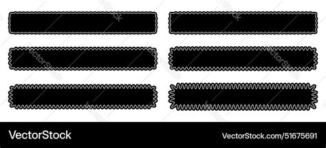 set of long rectangle forms with wavy borders vector image