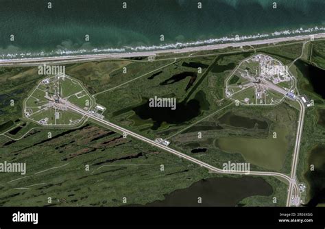 Cape Canaveral Space Force Station Florida Usa Satellite Image Stock