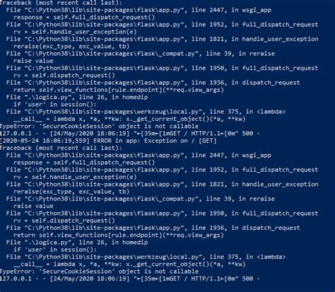 Python Flask Typeerror Securecookiesession Object Is Not Callable Stack Overflow