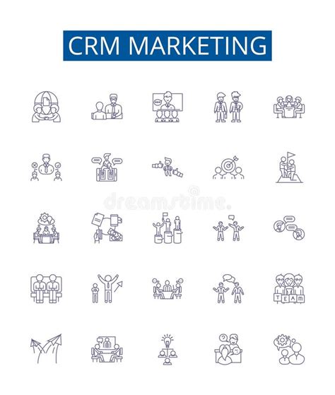 Crm Marketing Line Icons Signs Set Design Collection Of Crm Marketing