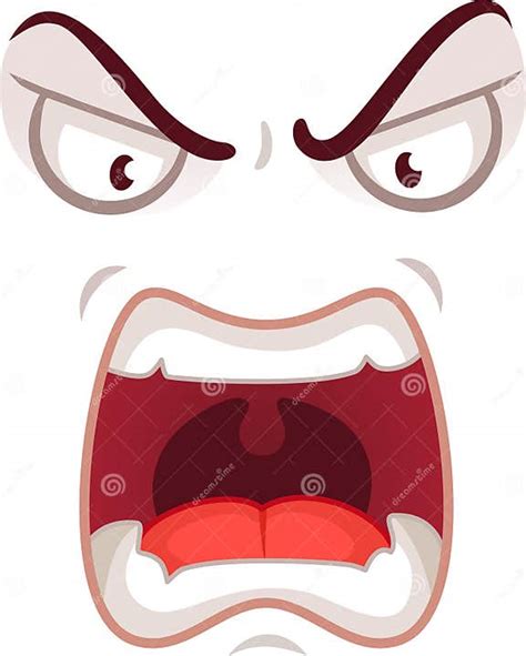 Cartoon Character Expressing Anger Featuring Furrowed Brows And A Wide