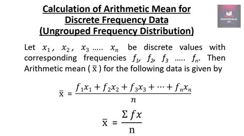 What Is Arithmetic Mean Formula In Statistics At Vonda Tong Blog