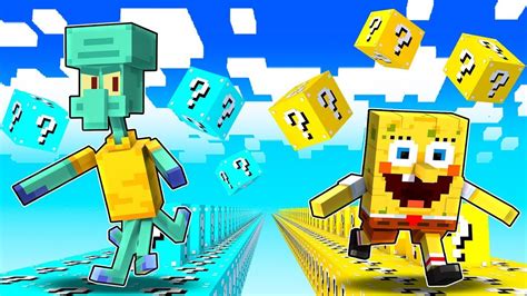 Spongebob V Minecraftu Lucky Block Závod Youtube