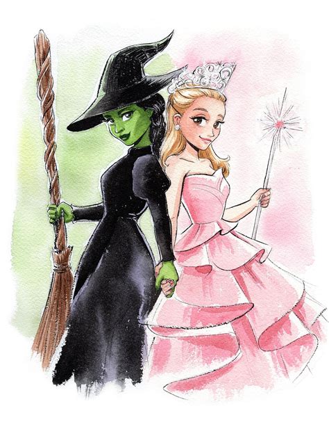 Glinda Et Elphaba Etsy France In 2025 Elphaba And Glinda Disney Drawings Wicked