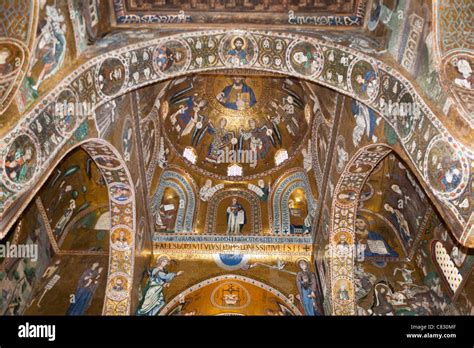 Mosaics On The Ceiling And Walls Cappella Palatina Palazzo Dei
