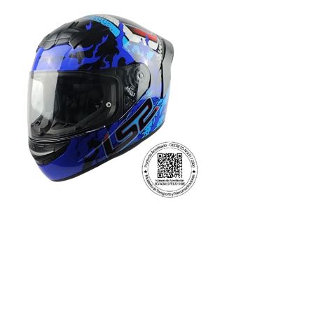 Casco Ls2 Ff352 Evo Antars Negro Azul Mxtreme