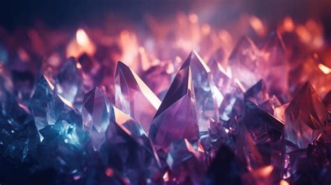 Premium Ai Image Crystalline Background With Glowing Edges And