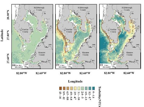 Maps Of Turbidity Derived From Modis Mod09gq Data Data For Each Map Download Scientific