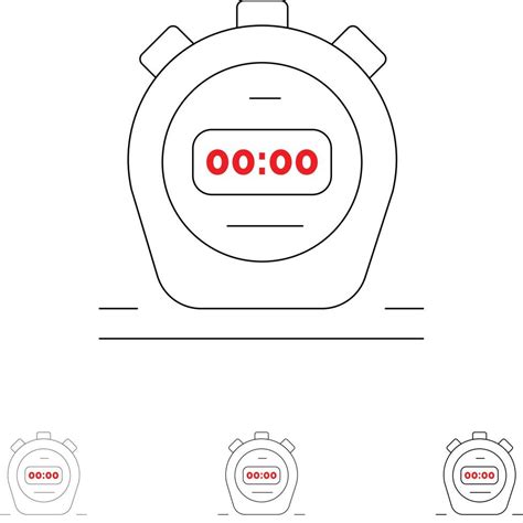 Timer Stopwatch Watch Bold And Thin Black Line Icon Set 13509031 Vector Art At Vecteezy