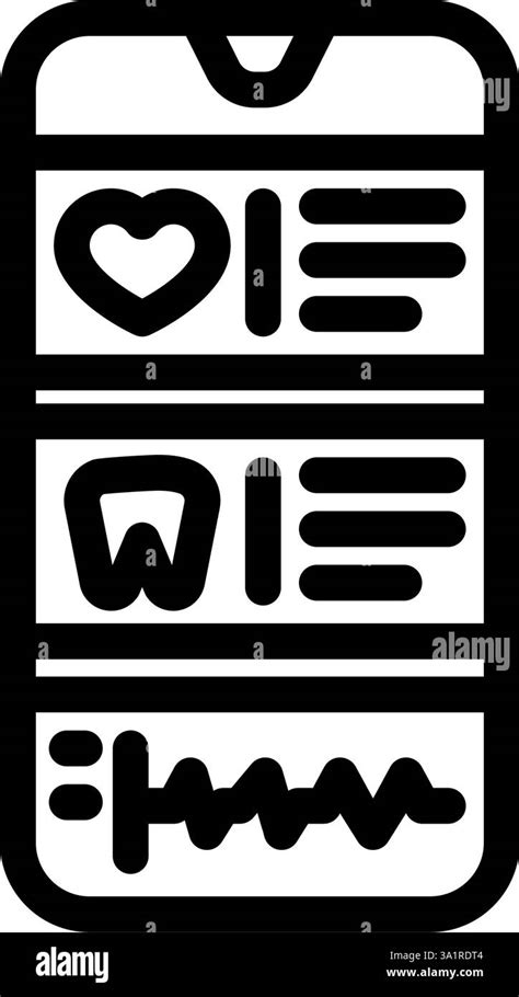 Mobile Health App Healthcare Innovation Line Icon Vector Illustration