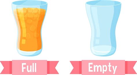 Opposite English Words Full And Empty 7100898 Vector Art At Vecteezy