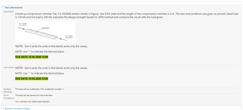 test information description a built up compression