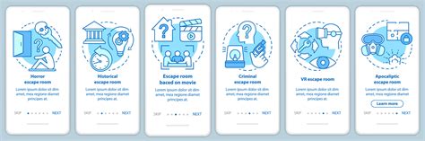 Escape Room Types Turquoise Onboarding Mobile App Page Screen With