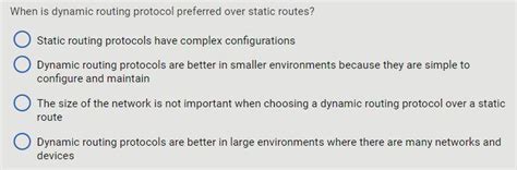 Solved When Is Dynamic Routing Protocol Preferred Over Chegg