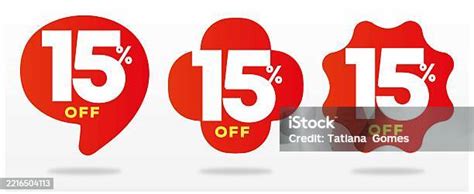 15 할인 마케팅 값 판매 제품 스티커 제공 프로모션 가격 특별한 가게 빨간 풍선 상점 광고 소매 라벨 태그 벡터 세트 아이콘 세일에 대한 스톡 벡터 아트 및 기타 이미지